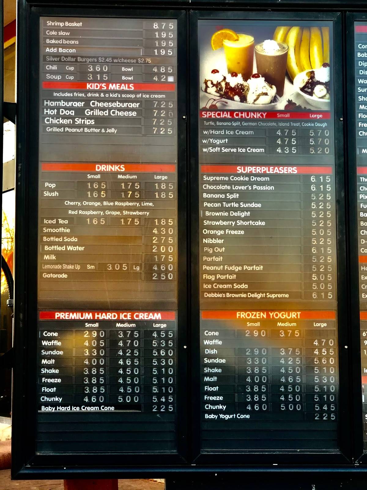 Menu at Carl's Ice Cream Factory fast food, Normal, 1700 W College Ave