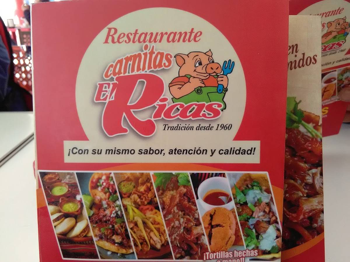 Carta del restaurante Carnitas "El Ricas", Silao