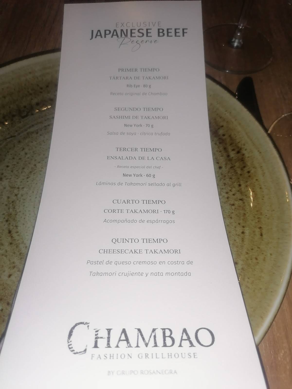 Menu at Chambao Cancun Best Steakhouse in Cancun, Cancún