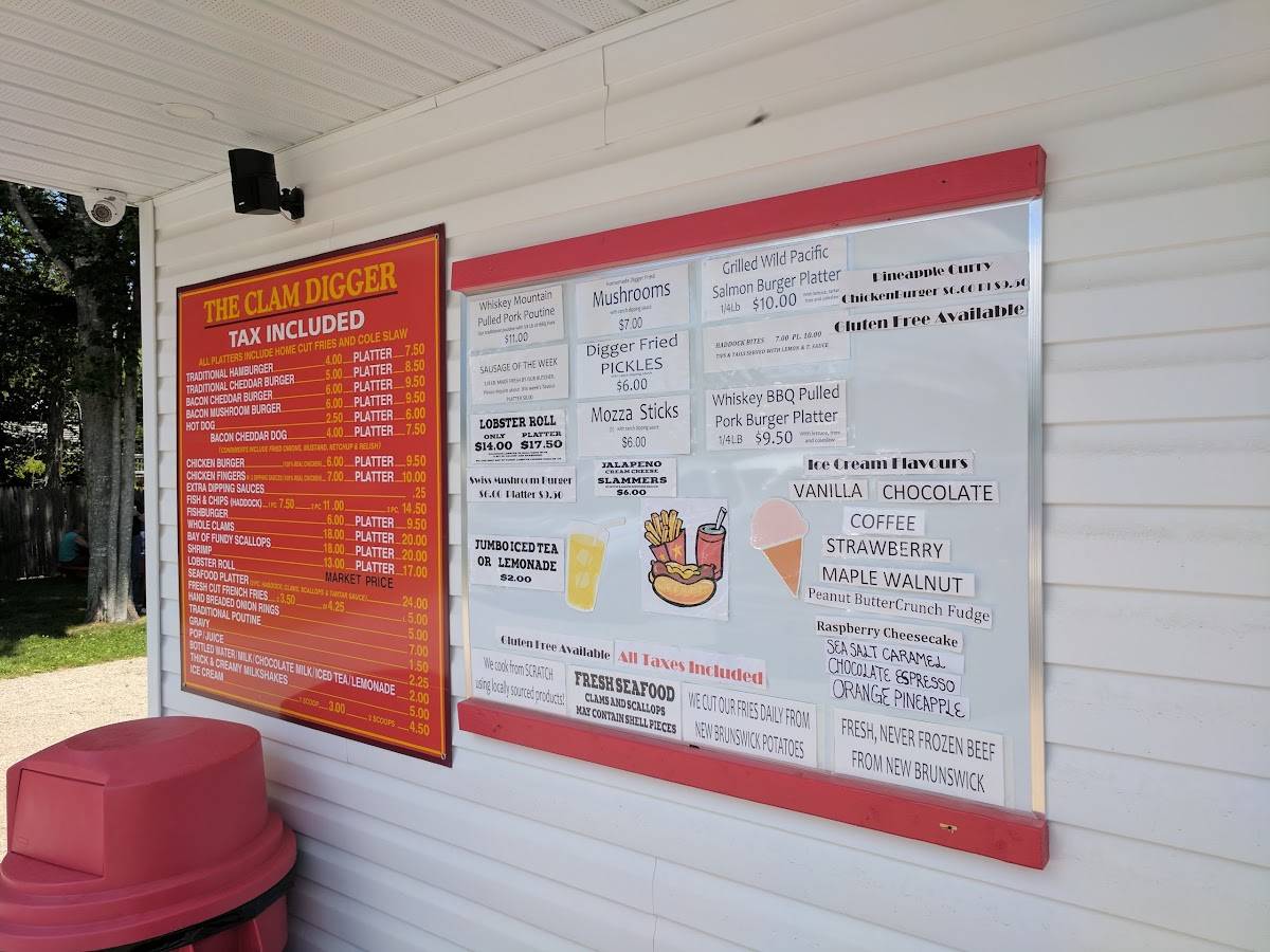 Menu at The Clam Digger restaurant, Chamcook, NB-127