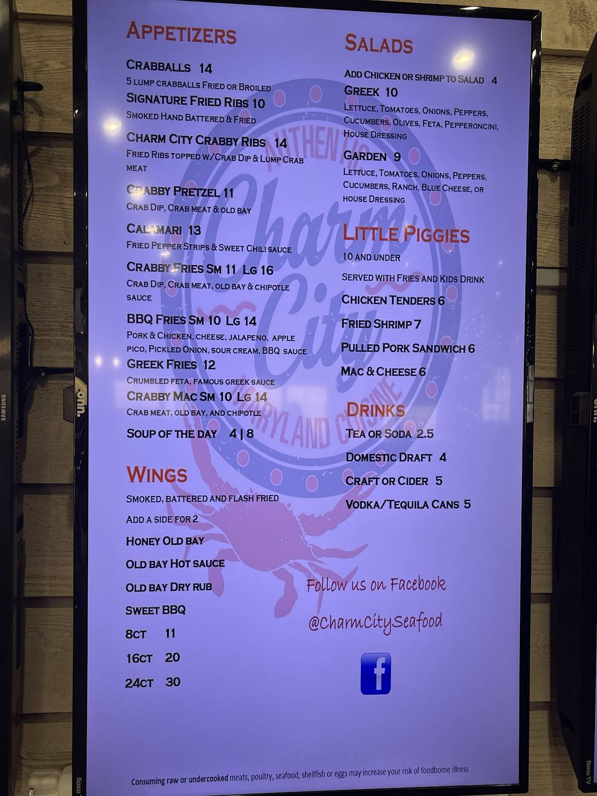 Menu at Charm City Seafood BBQ, Bartow