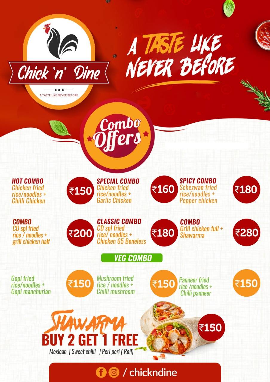 Menu at Chick'N'Dine, Chennai