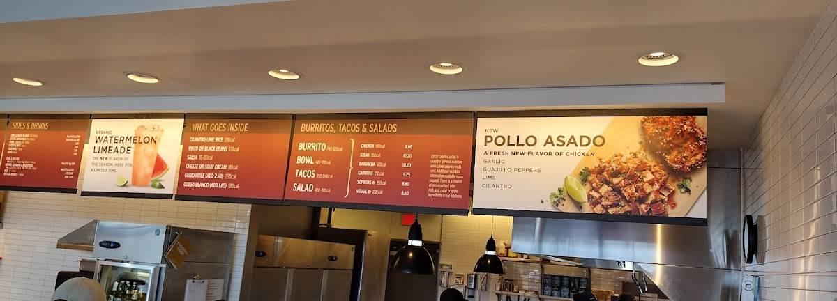 Menu at Chipotle Mexican Grill fast food, Harlingen