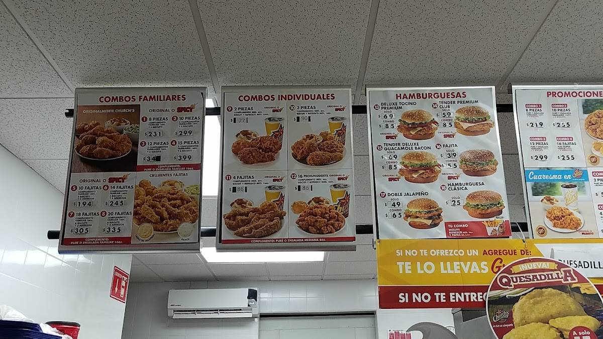 Carta del restaurante Church's Chicken, Nuevo Laredo, C/ Nuevo León 4053
