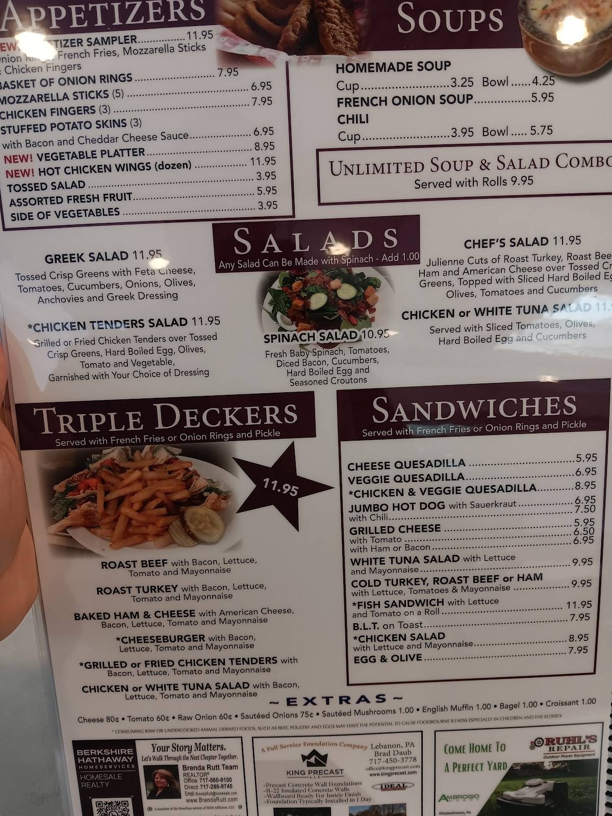Menu at City Star Diner restaurant, Manheim