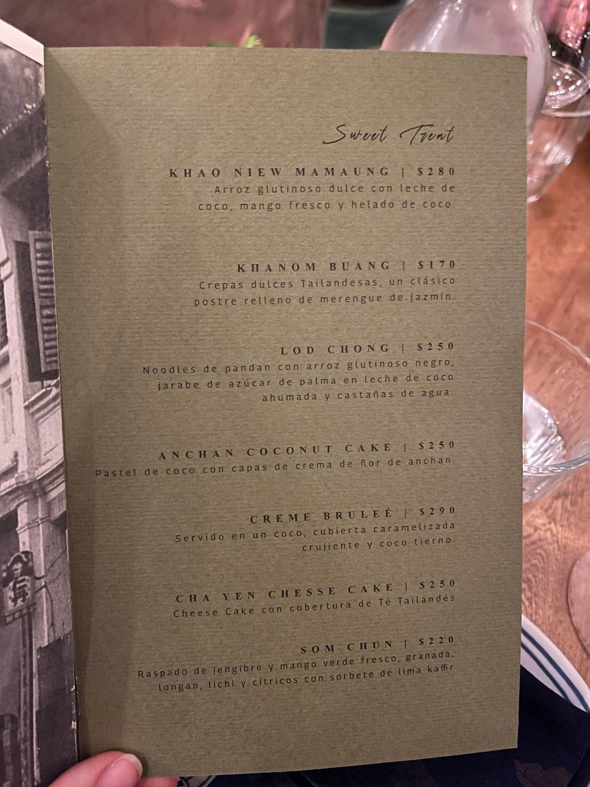 Carta del restaurante Galanga Thai House, Ciudad López Mateos