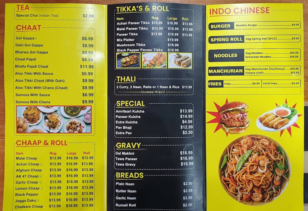 Menu at Sahib E Swad - Clayton Indian Street Food (Soya Chaap, Chaat ...