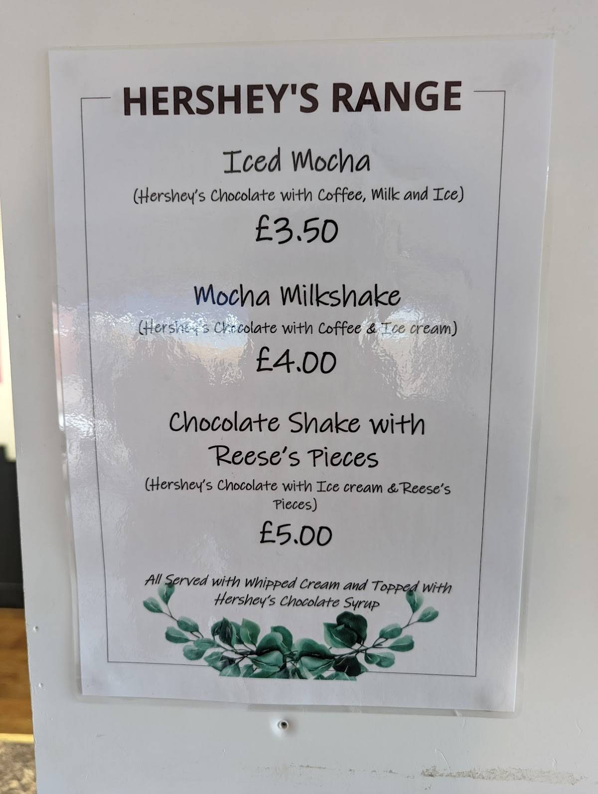 Menu at Coast Cafe, Llantwit Major