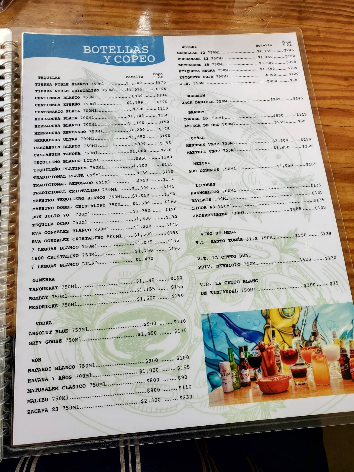 Carta del restaurante Colomitos Cocina del Mar, Guadalajara
