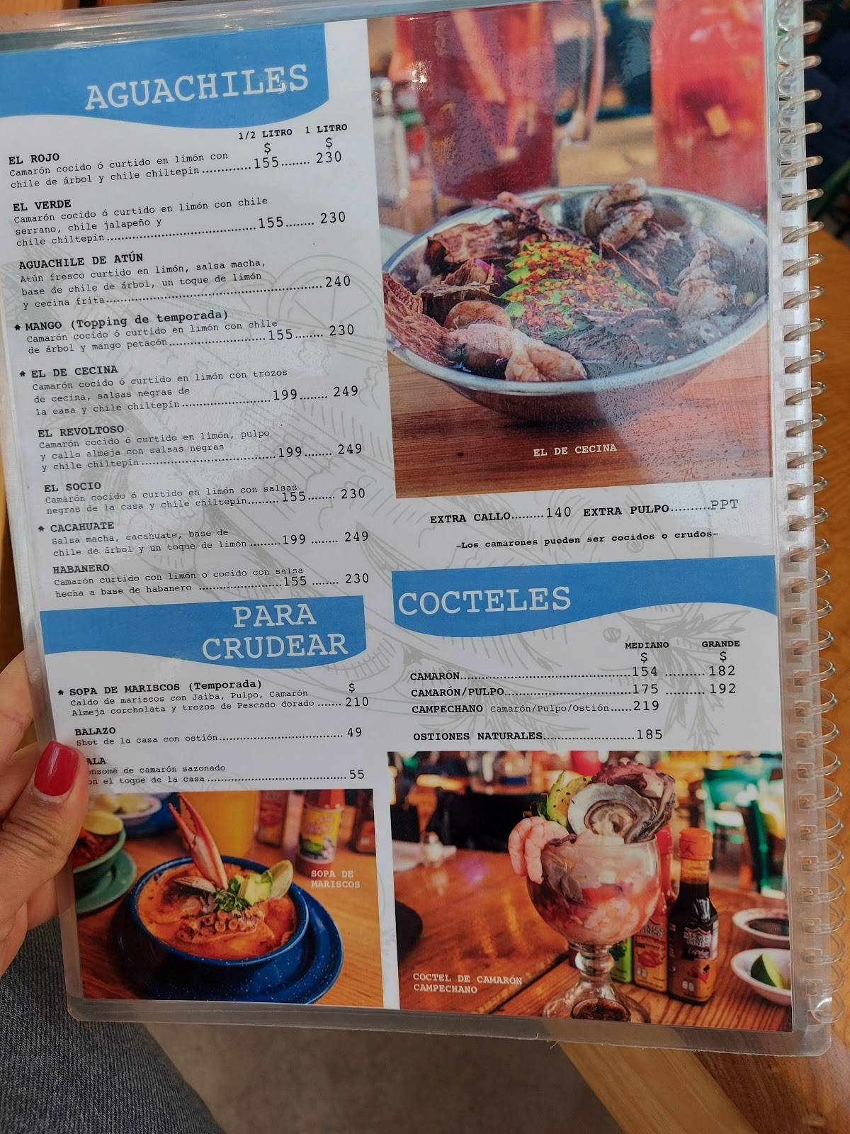 Carta del restaurante Colomitos Cocina del Mar, Guadalajara