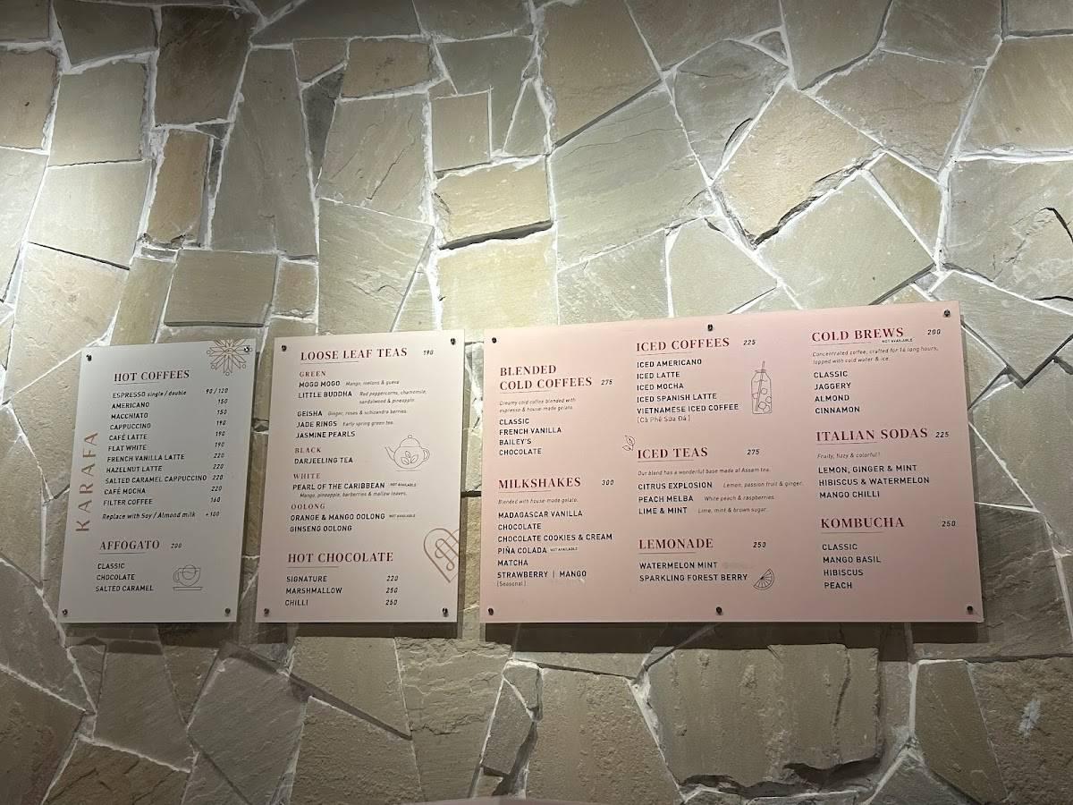 Menu at Conçu Kompally, Hyderabad