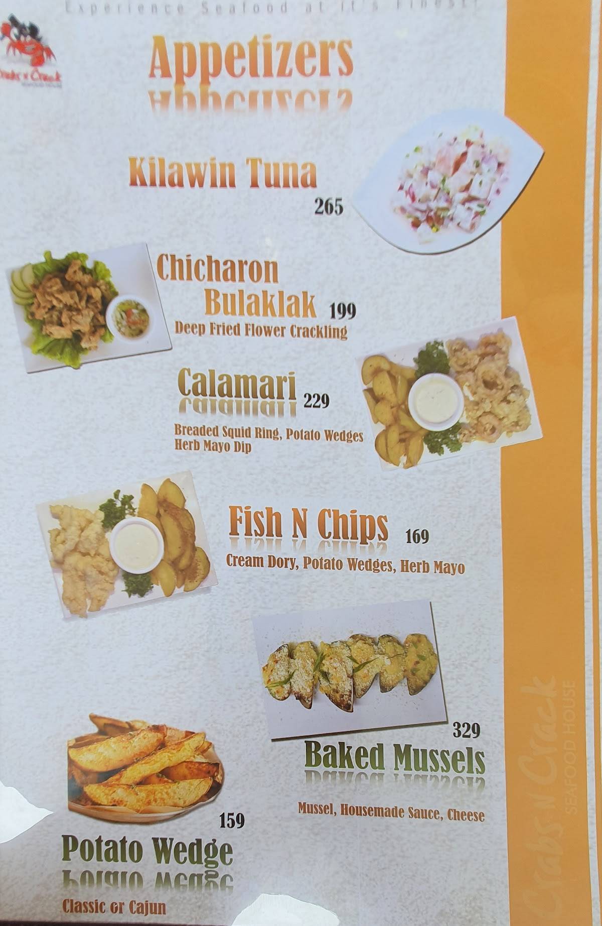 Menu at Crabs N Crack restaurant, Angeles