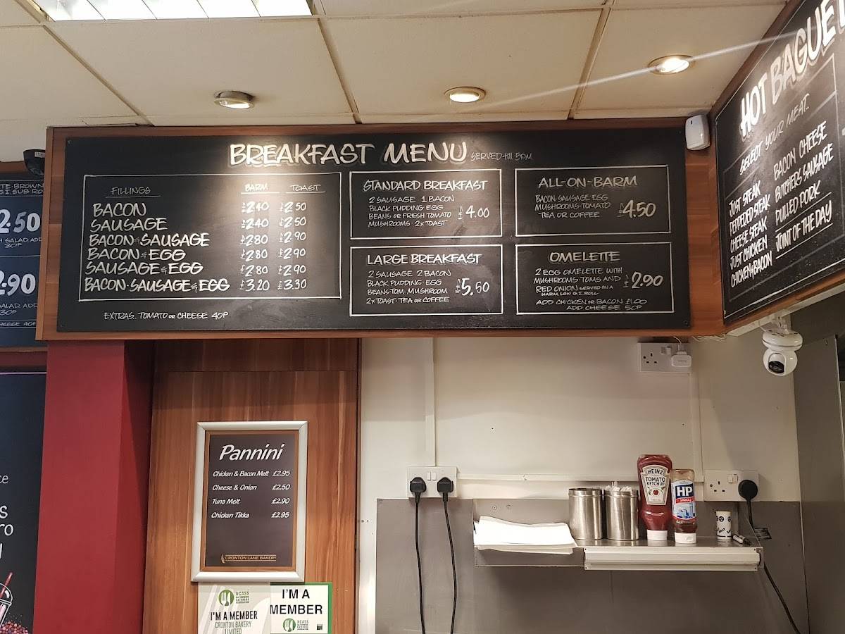 Menu at Cronton Lane Bakery, Widnes