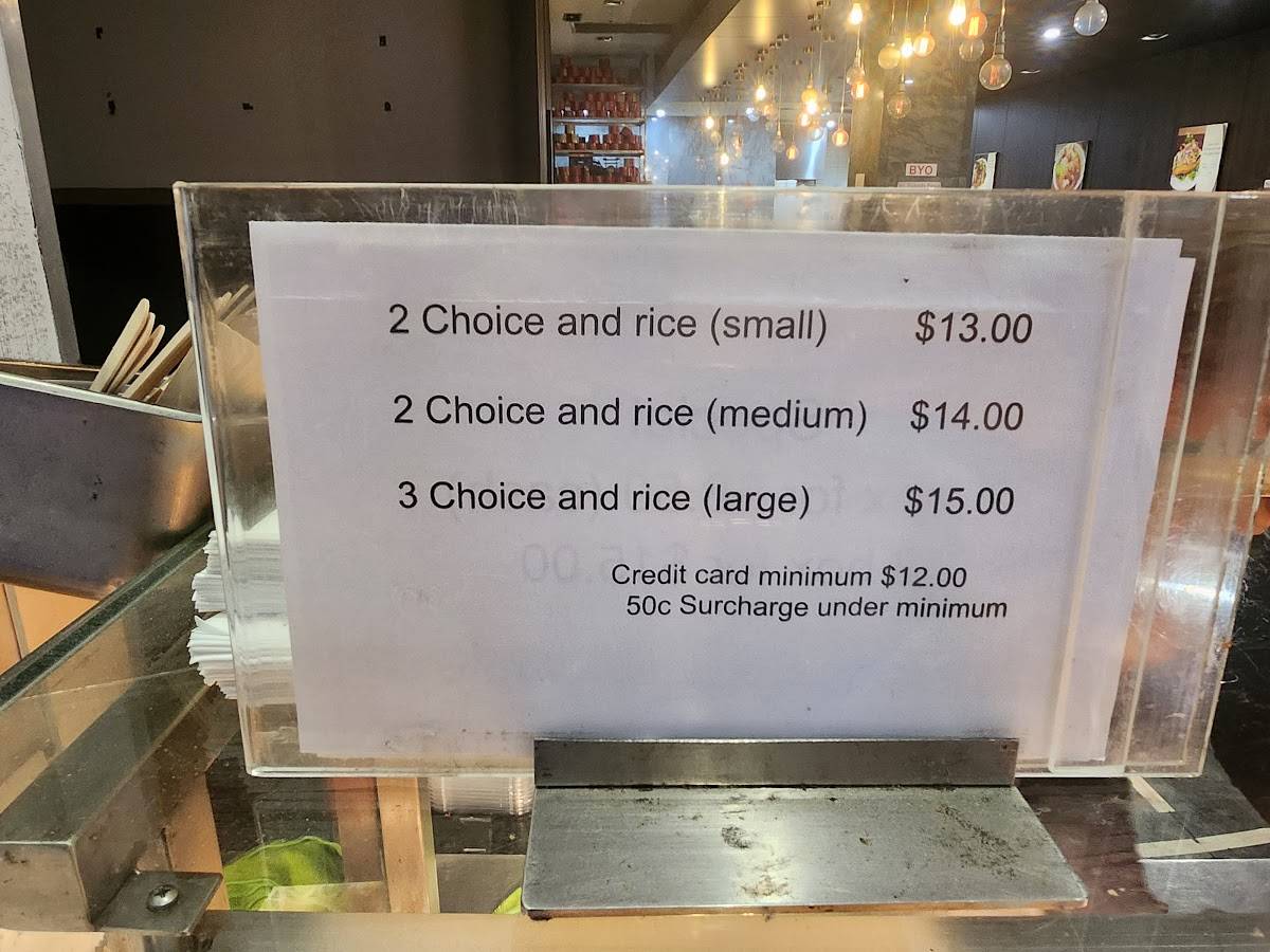 Menu at David's Kitchen restaurant, Sydney, 127 Liverpool St