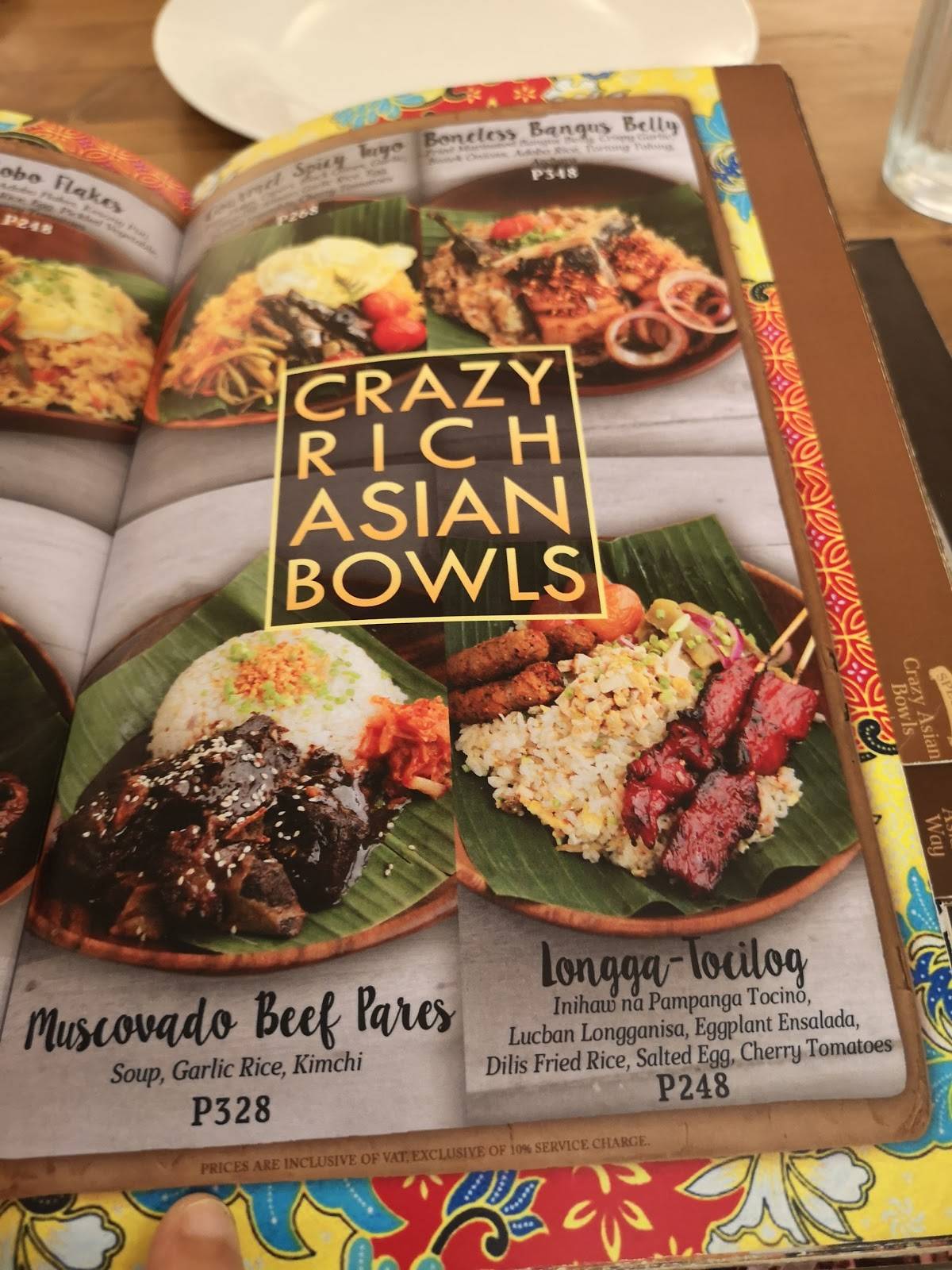 Menu at Dekada, Historic Filipino Cuisine restaurant, Makati