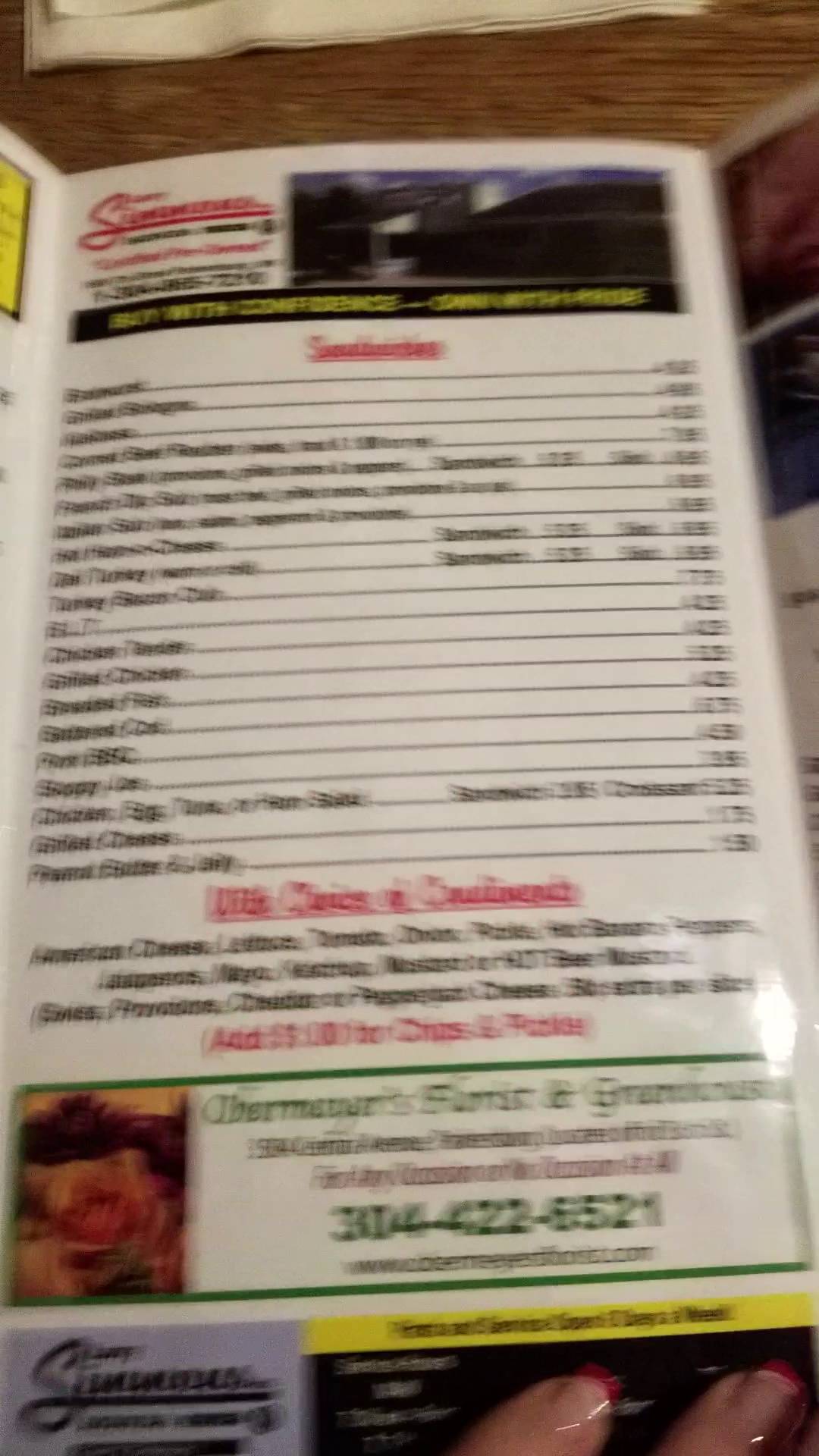 Menu at Der Dog Haus restaurant, Parkersburg
