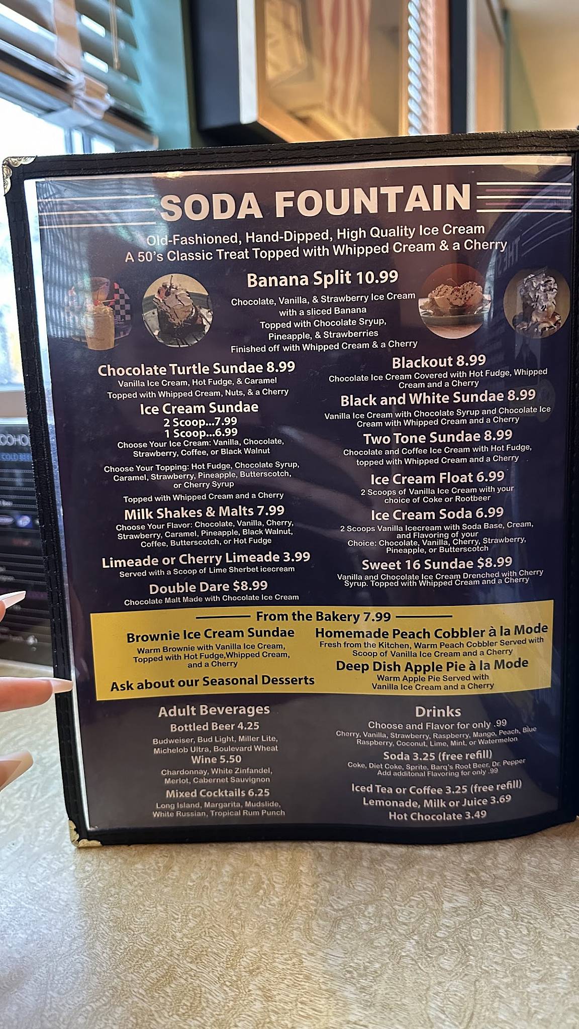 Menu at Jackie B. Goode's Uptown Cafe and Dinner Theater, Branson