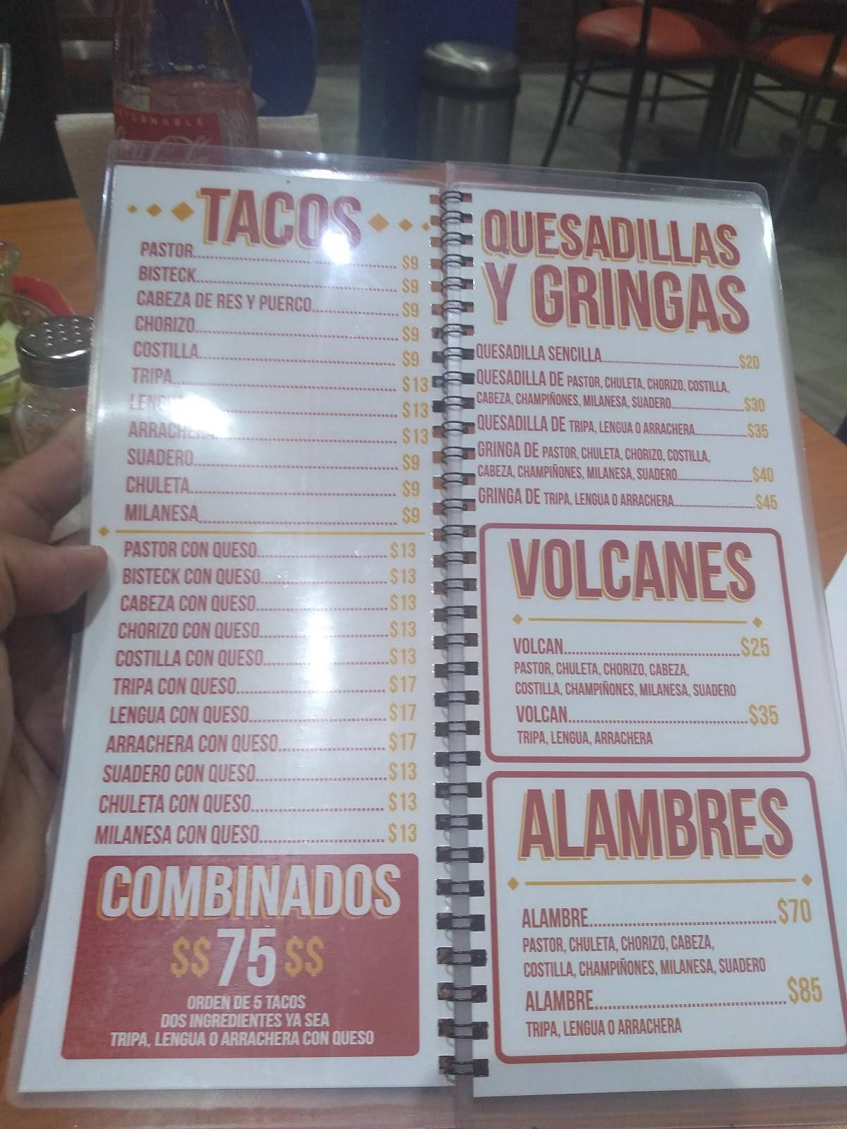 Menu at Don Taco Los de Jiménez restaurant, Celaya