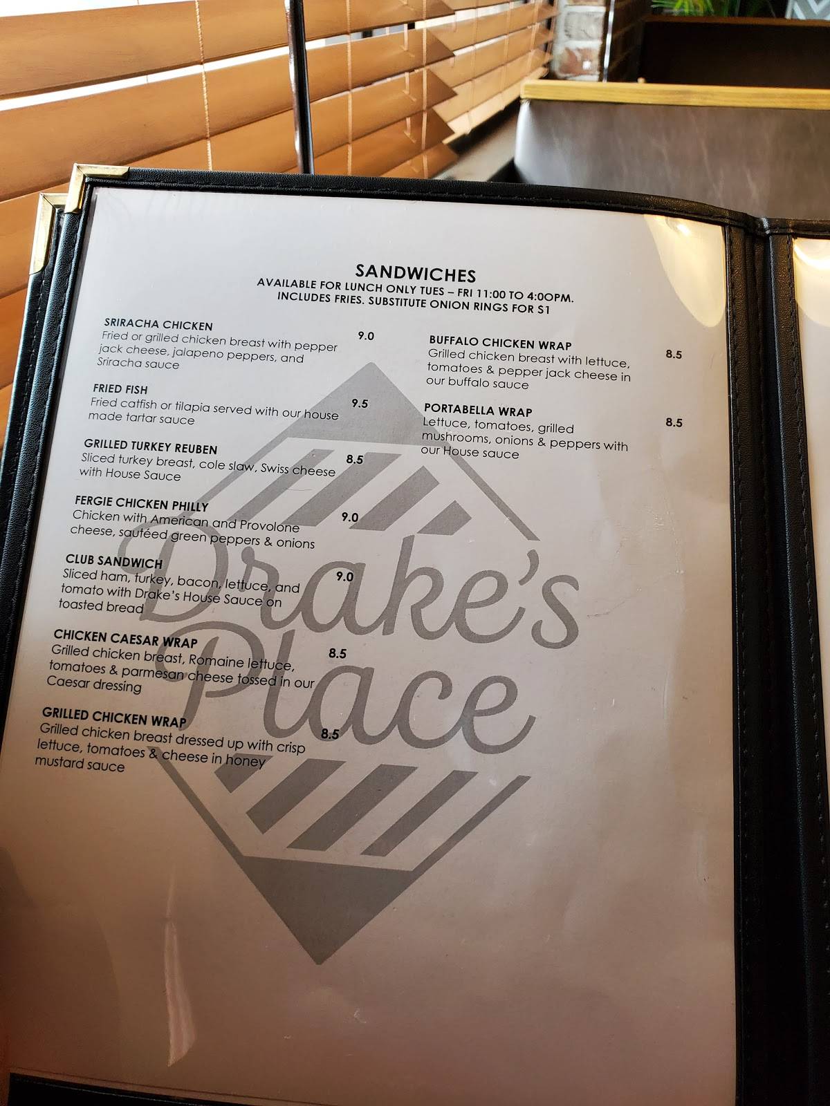 Menu at Drake's Place Restaurant & BBQ Smokehouse, Ferguson