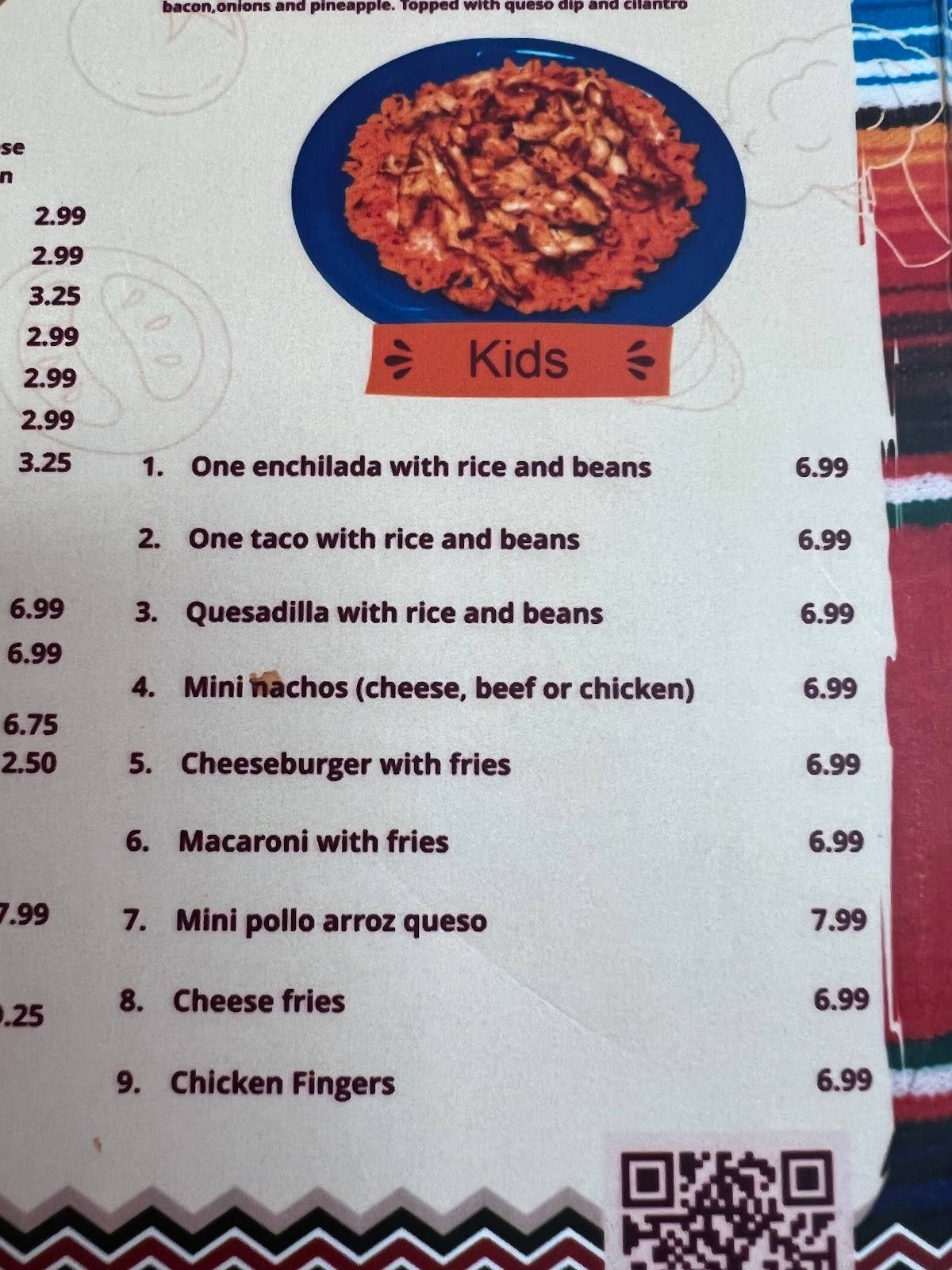 Menu at El Barril Mexican Restaurant, Edgington