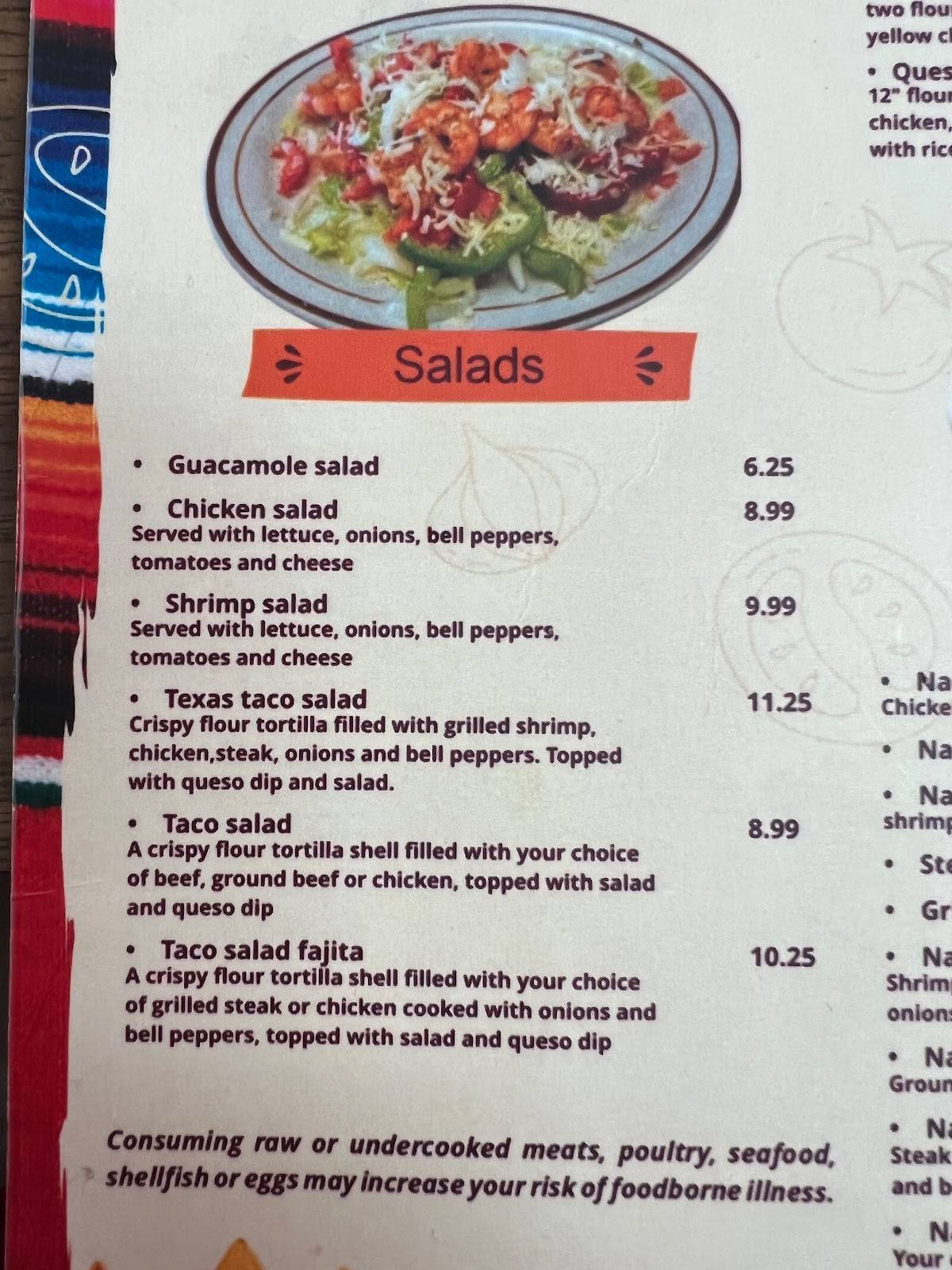 Menu at El Barril Mexican Restaurant, Edgington