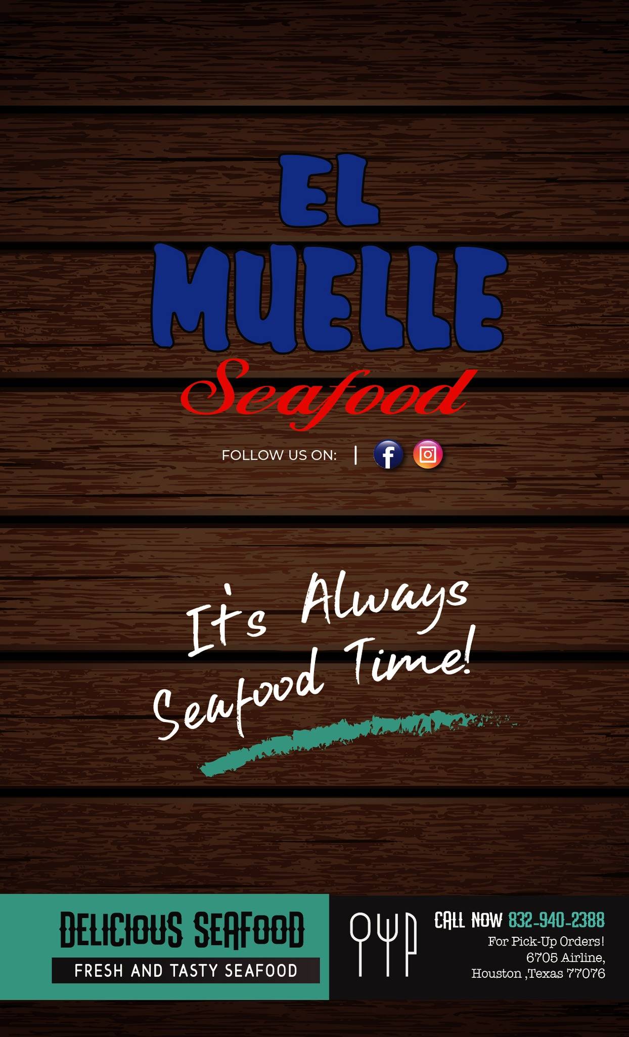 Menu at El Muelle restaurant, Houston