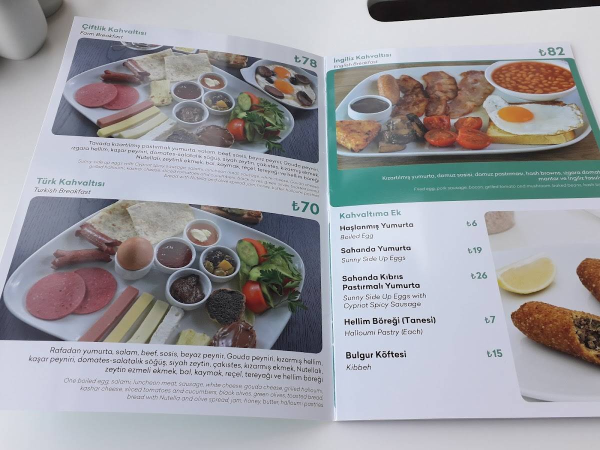 Menu at Eziç Peanuts, Cyprus, Karakız Sk 26