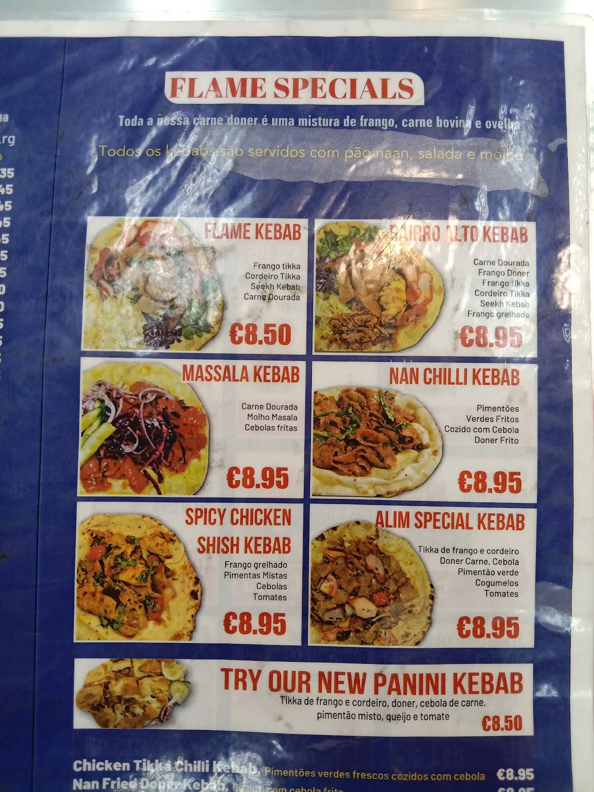Menu em FLAME KEBAB & PIZZA restaurante, Lisboa