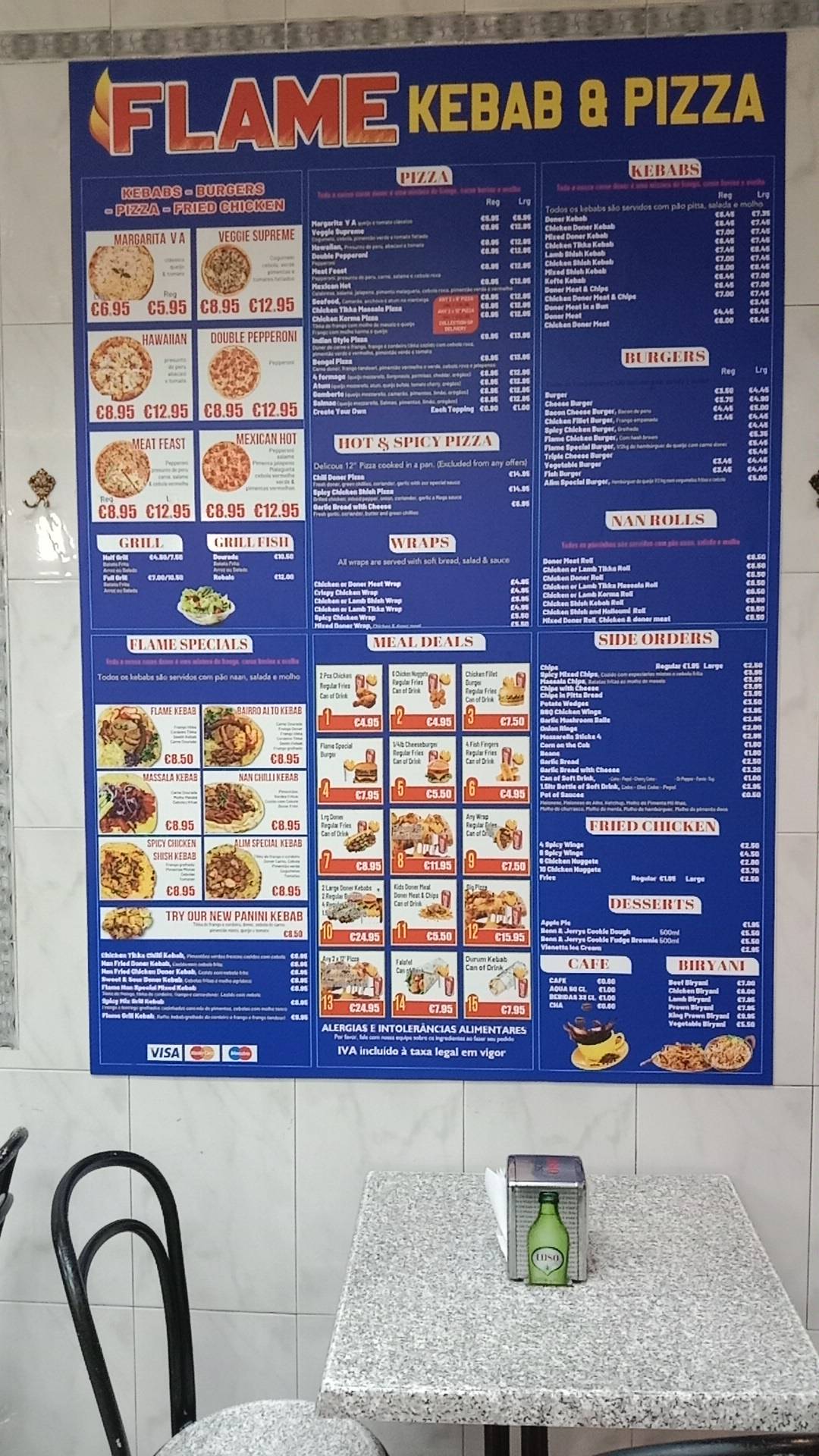 Menu em FLAME KEBAB & PIZZA restaurante, Lisboa