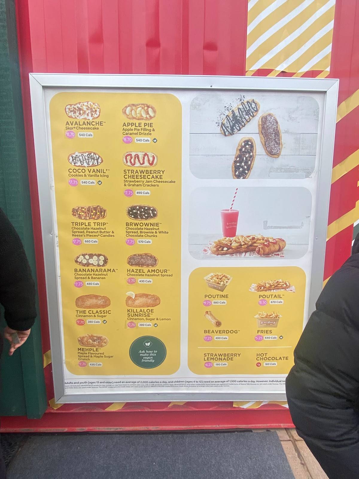 Menu at BeaverTails Toronto Premium Outlets fast food, Halton Hills ...