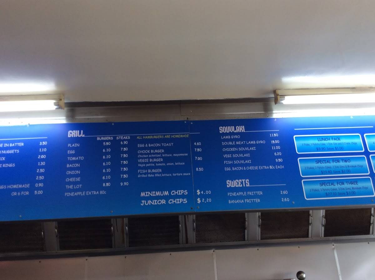 Menu at Central Fish & Chips fast food, Kilsyth