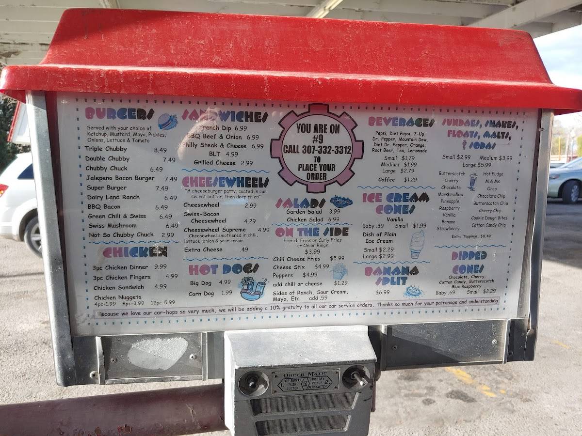Menu at Dairy Land Drive In fast food, Lander