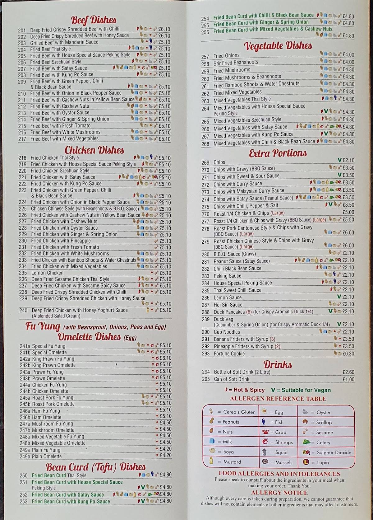Menu at Lam's Garden fast food, Ashford
