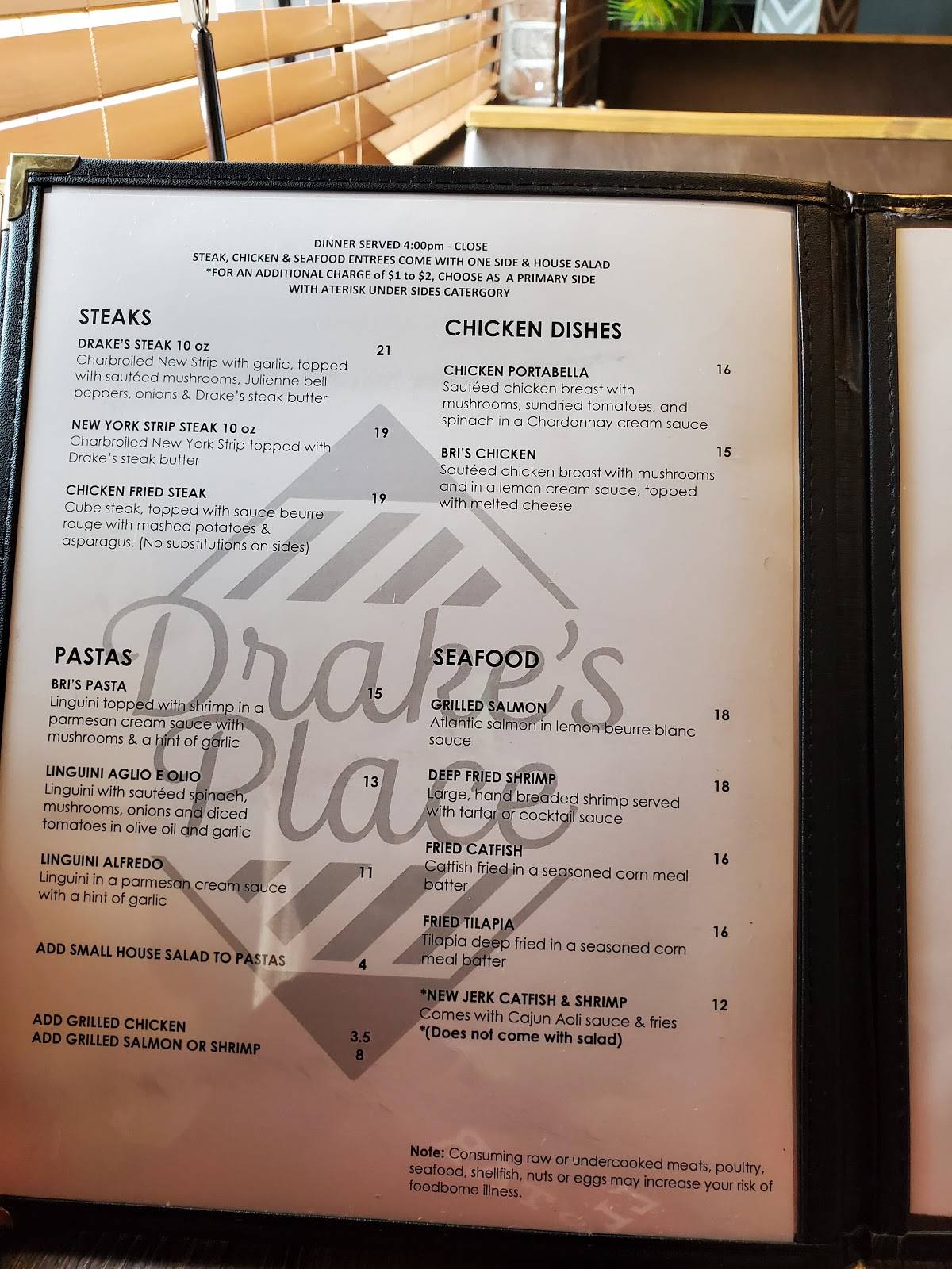 Menu at Drake's Place Restaurant & BBQ Smokehouse, Ferguson