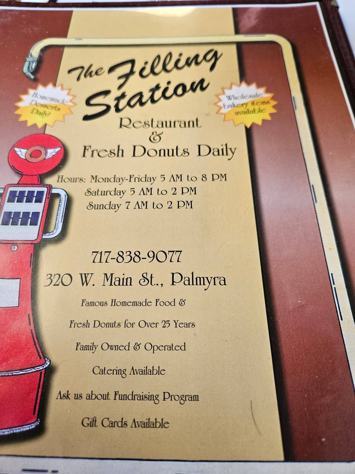 Menu at Filling Station restaurant, Palmyra