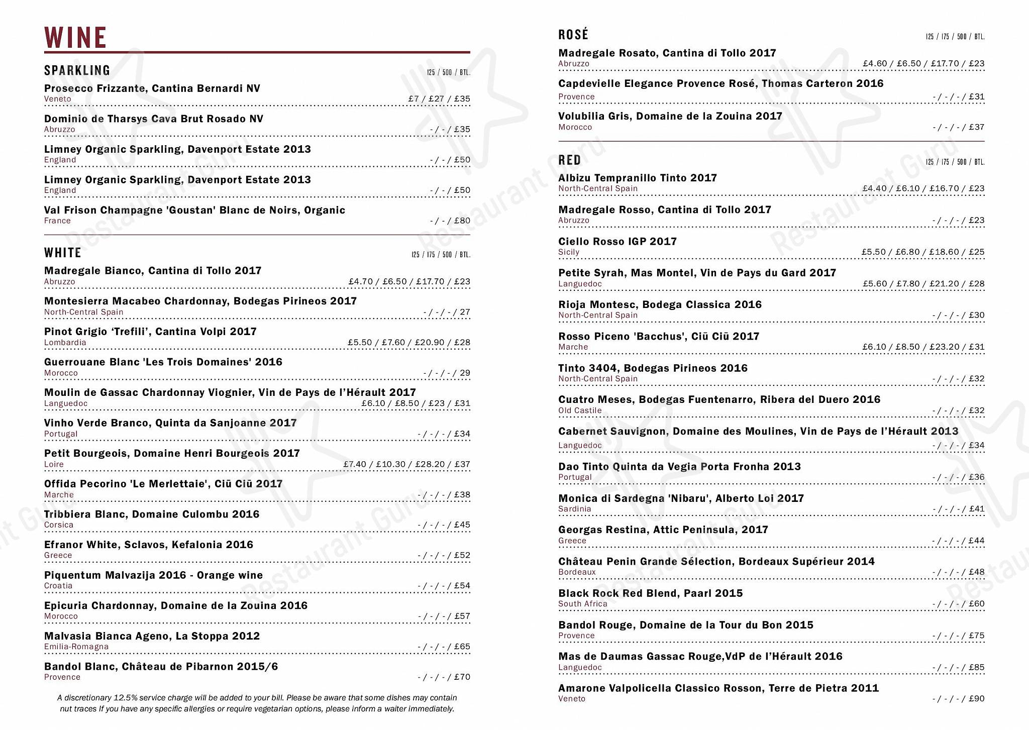 Menu at Food Store Restaurant, London, Curio by Hilton