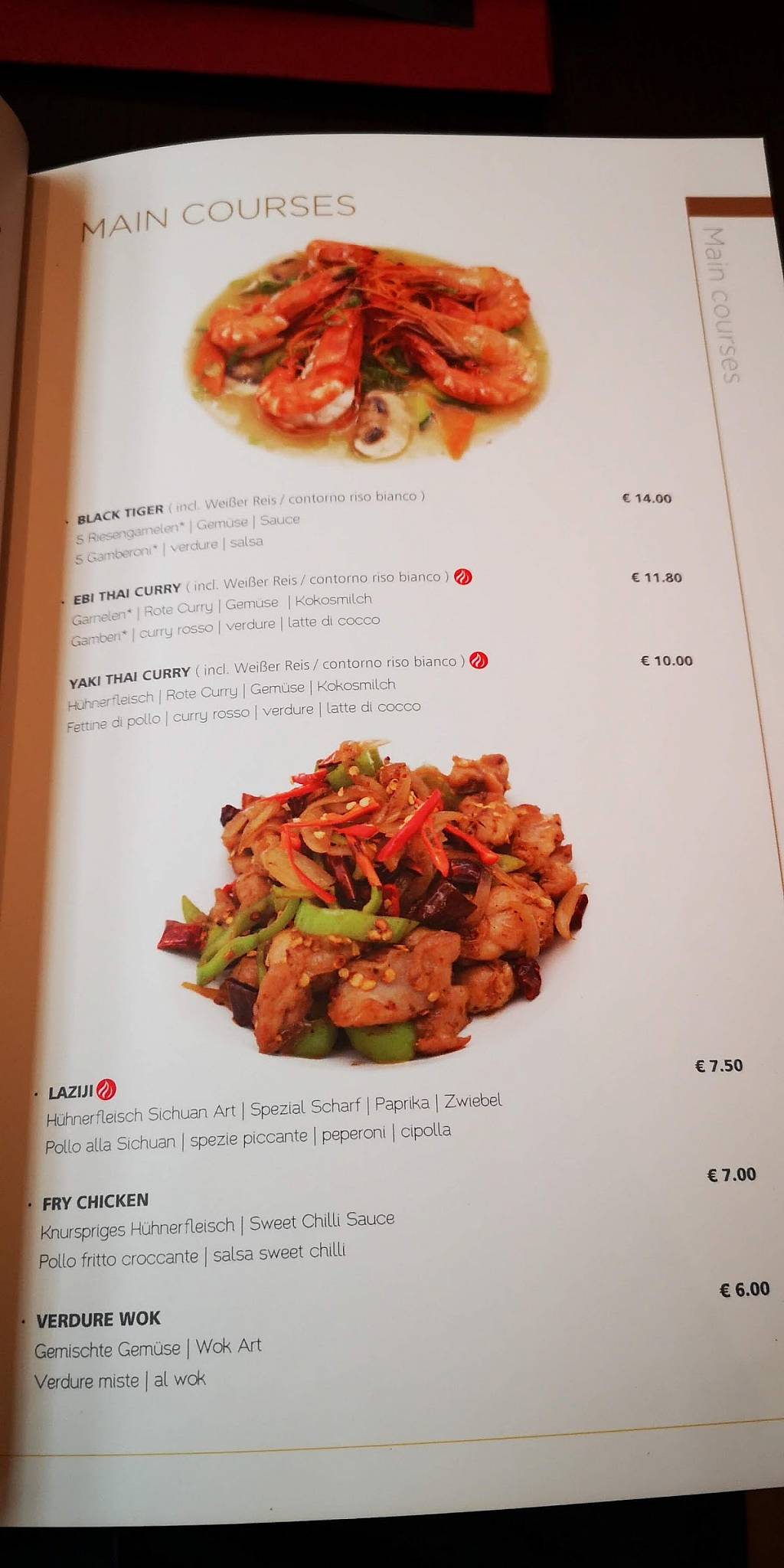 Speisekarte von Fooda restaurant, Meran