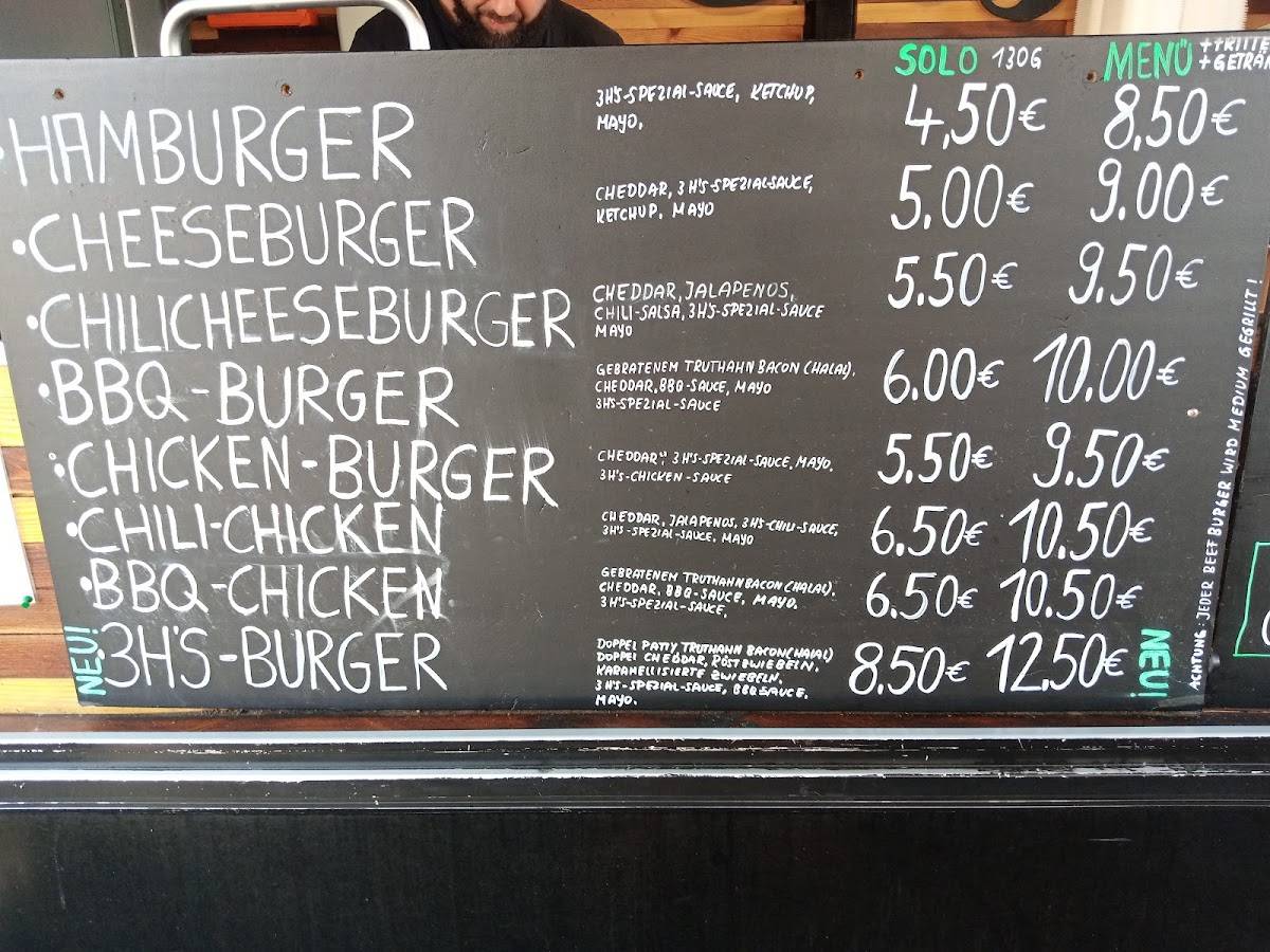 Speisekarte von 3h‘s burger & chicken Frechen Foodtruck restaurant, Frechen