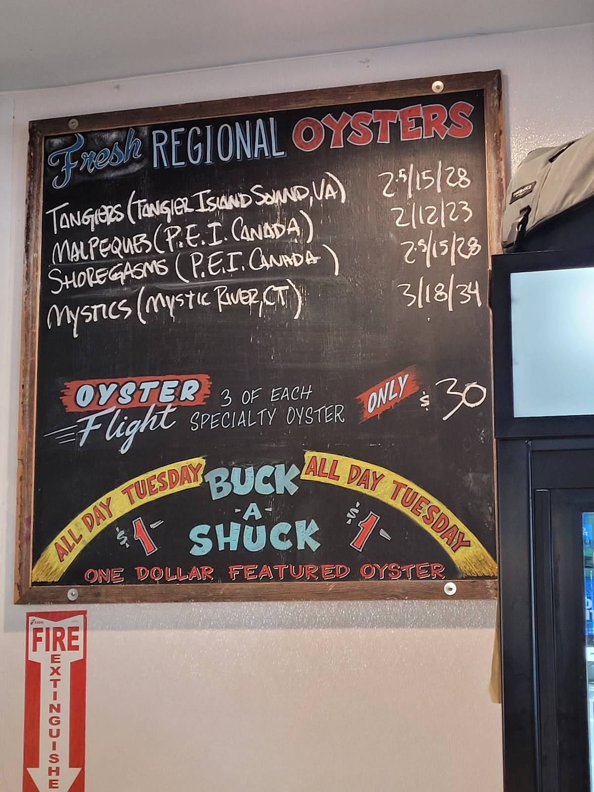 Menu at Fuller's Raw Bar, Hampton