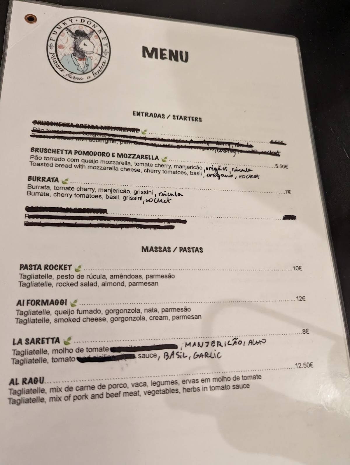 Menu em Funky Donkey Pizza restaurante, Ferrel