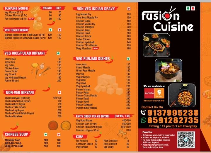 Menu at Fusion Cuisine, Thane