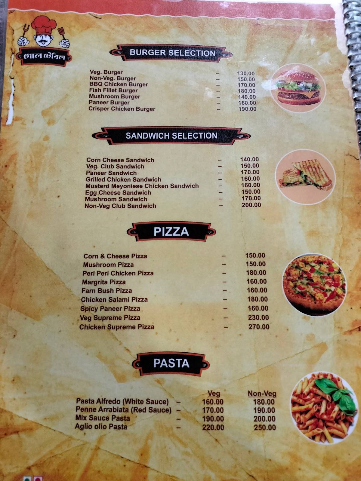 Menu at GOL TABLE, Bardhaman