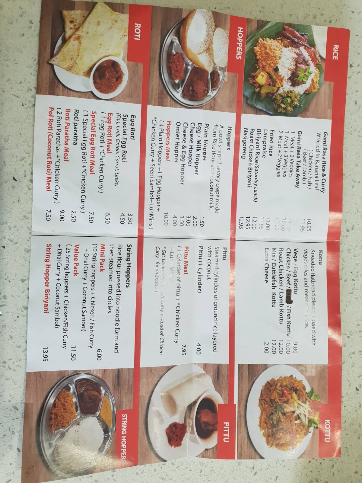 Menu at Gami Rasa Restaurant Cranbourne - ගැමි රස අවන්හල, Cranbourne