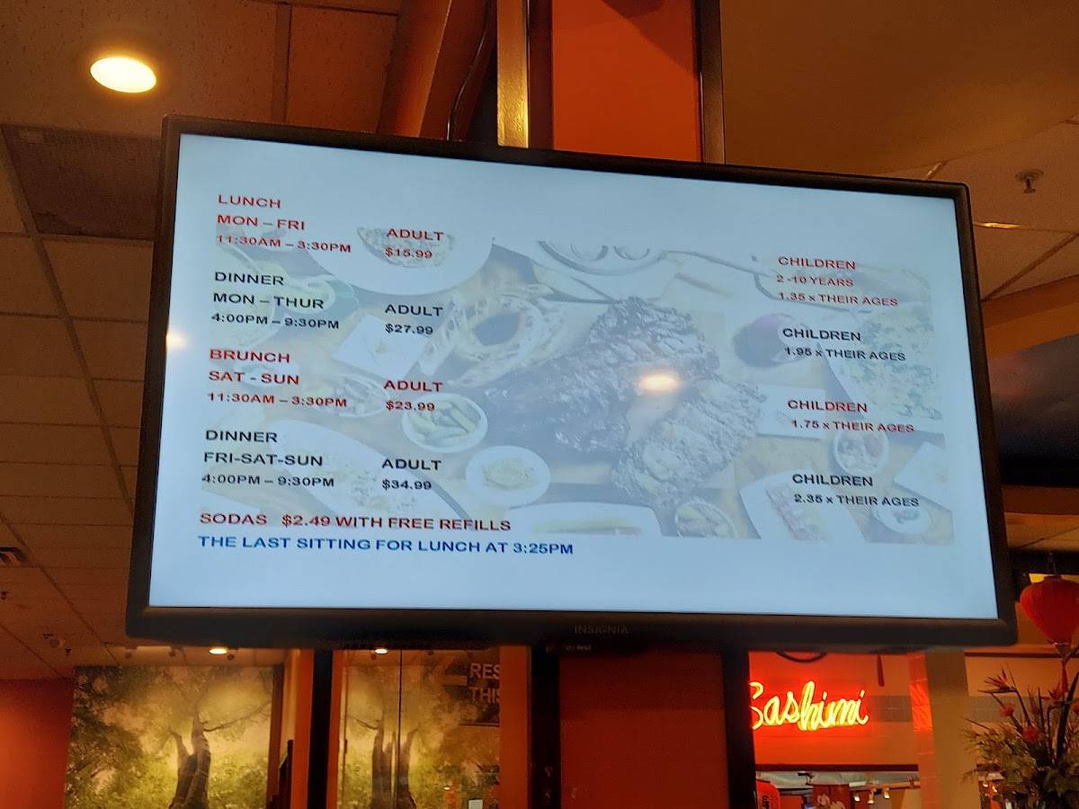 Menu at DJ's International Buffet restaurant, Garden City