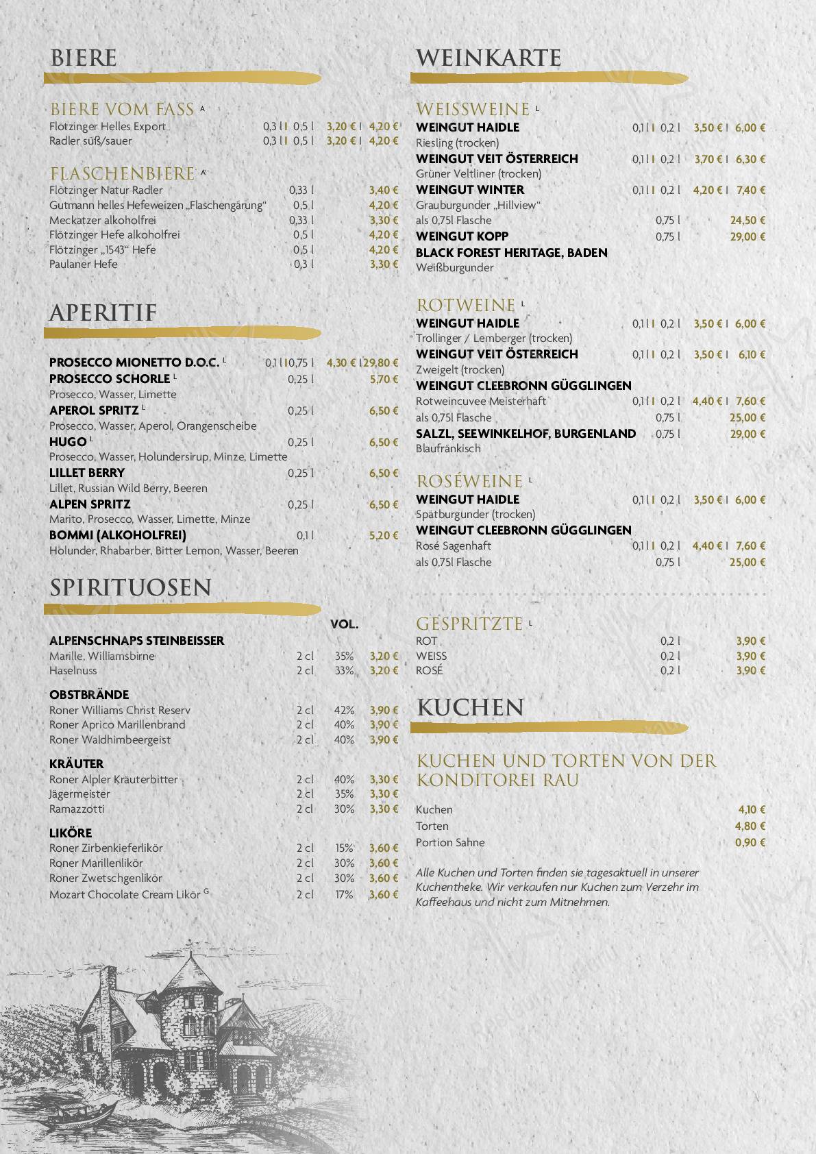 Speisekarte von Gasthof Zum See restaurant, Wiesensteig