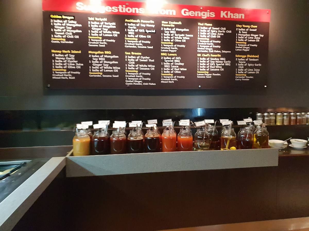 Menu at Genghis Khan restaurant, Auckland, 317 Ti Rakau Dr