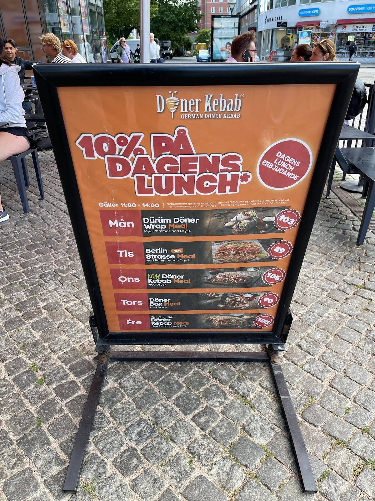 Menu at German Döner Kebab restaurant, Malmö, Gustav Adolfs torg 6