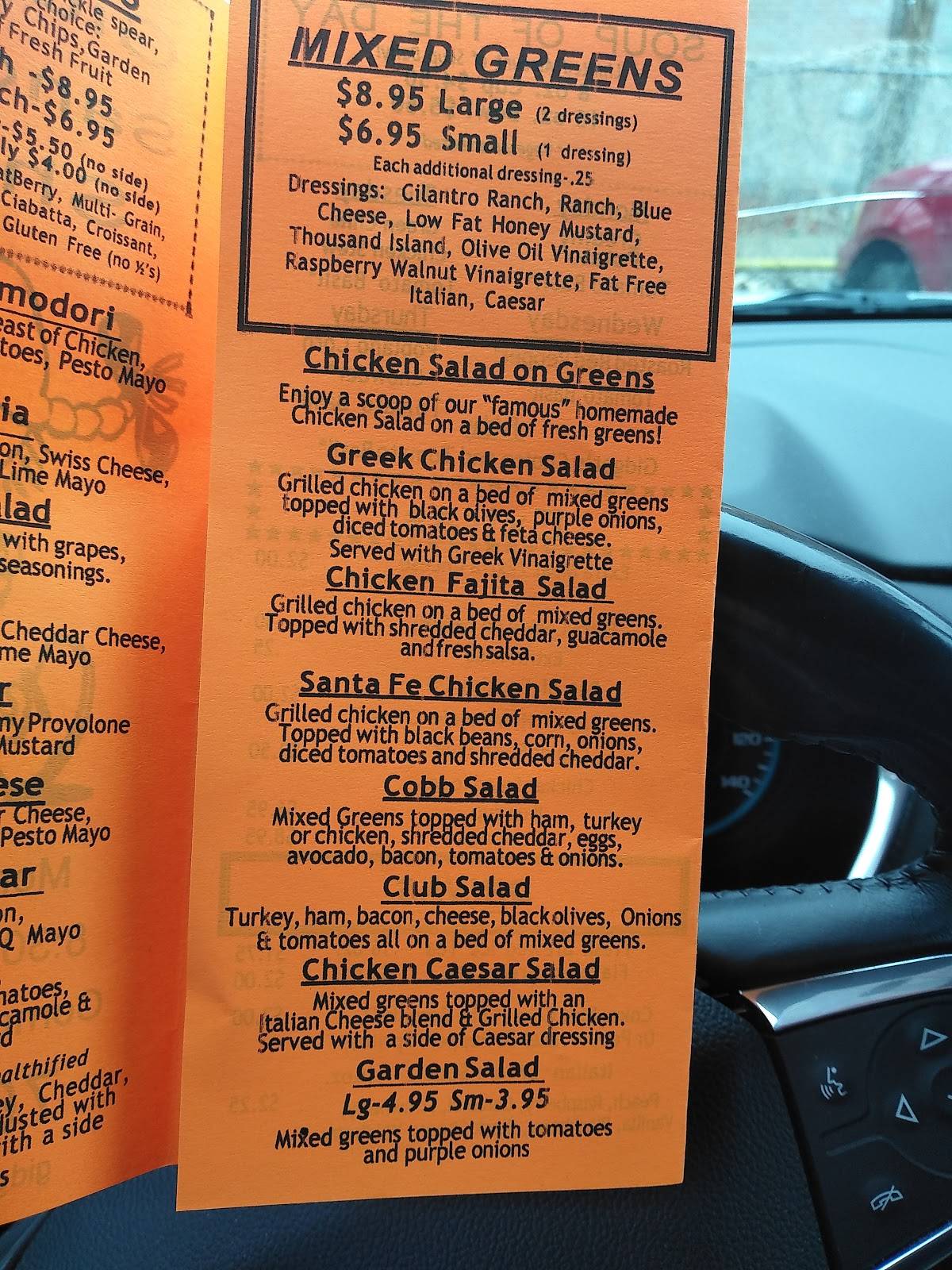 Menu at Gidgets Sandwich Shack restaurant, Wichita Falls