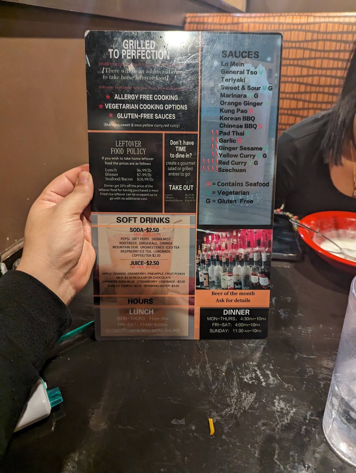 Menu at Gobi Mongolian Grill pub & bar, Southington