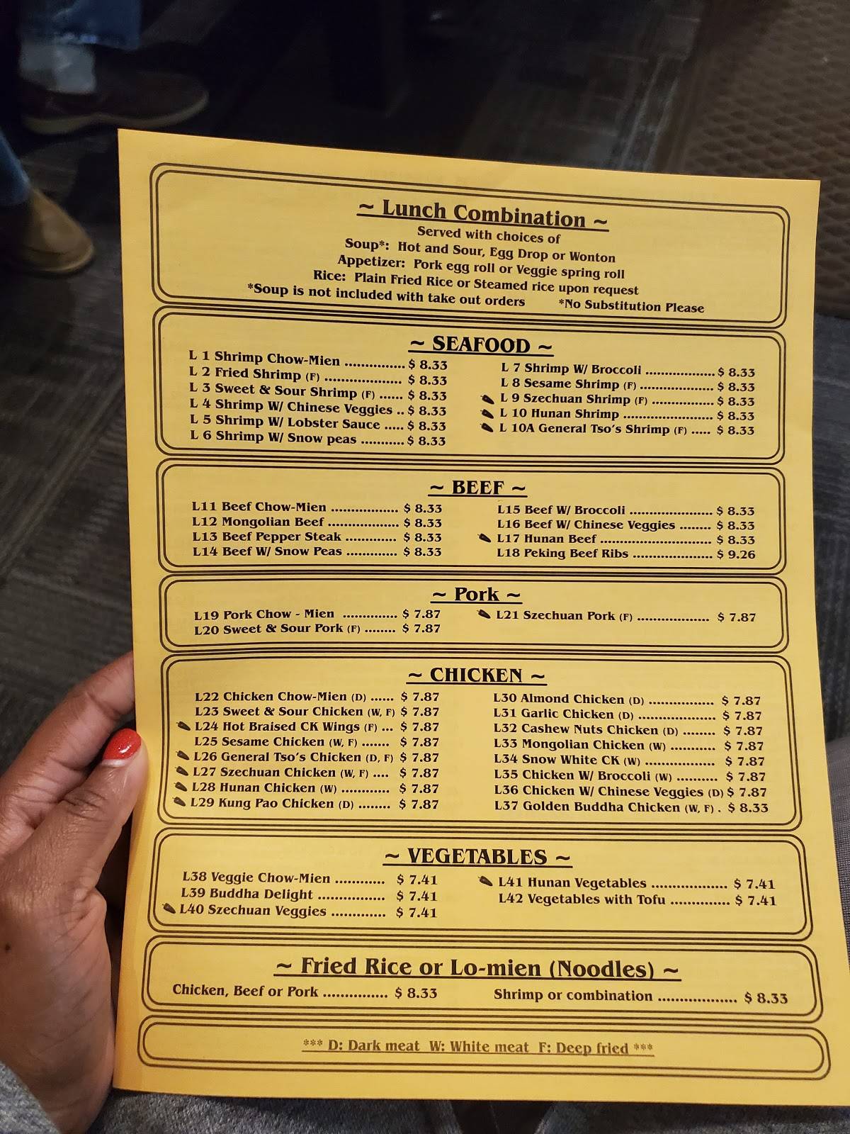Menu at Golden Buddha Restaurant, Decatur, Clairmont Rd